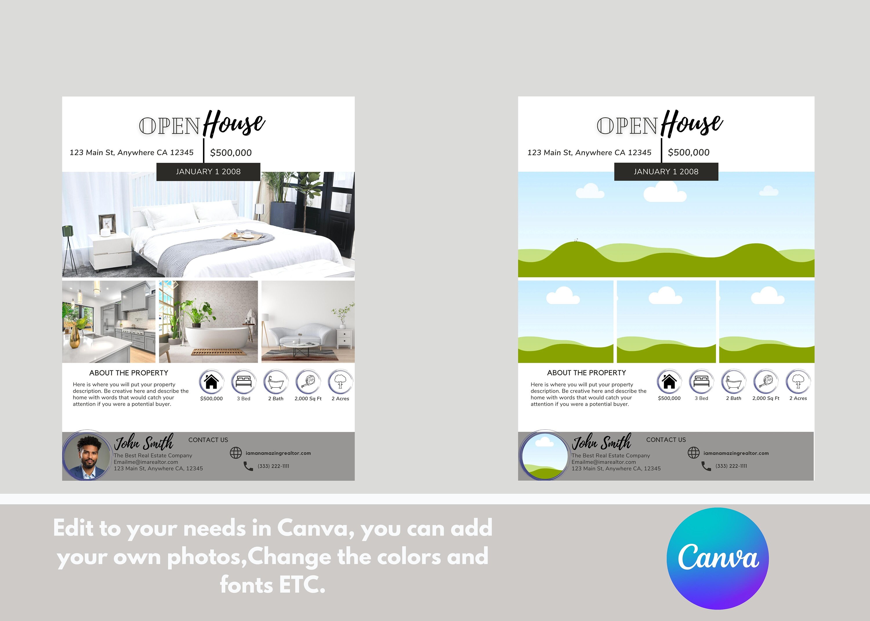 Open House Flyer | Handout | Template | Real Estate Open House | Real ...