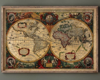 Ancient Map Reproduction Print of a World Map of 1579 by - Etsy
