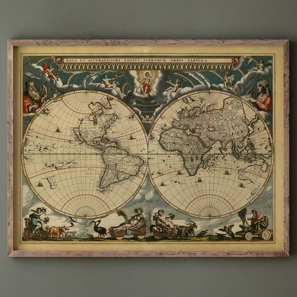 Bohemian World Map for Wall Art - Etsy