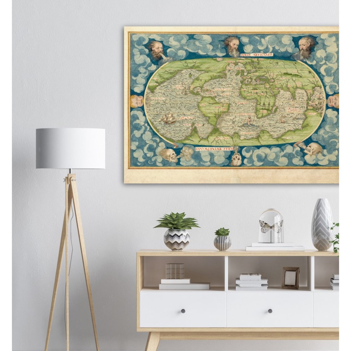 Ancient Vintage Old Map of the World Poster Reproduction by Guillaume ...