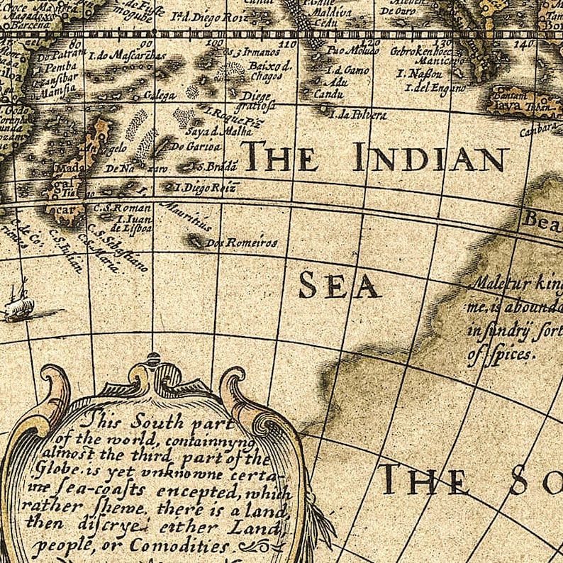 1626 Old World Map Print, John Speed Double Hemisphere Cartography - Etsy