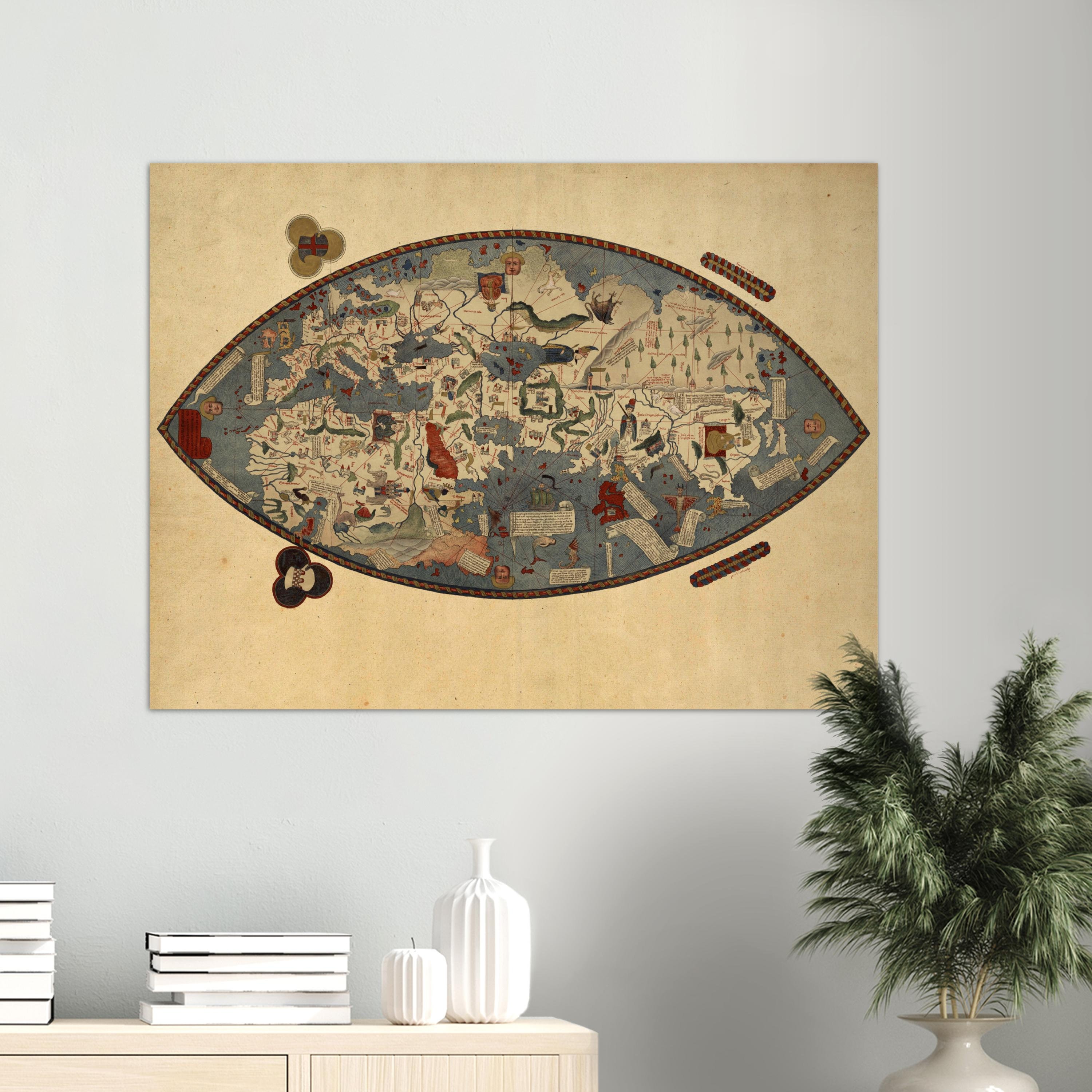 Genoese World Map Published in 1457 Poster Reproduction - Etsy