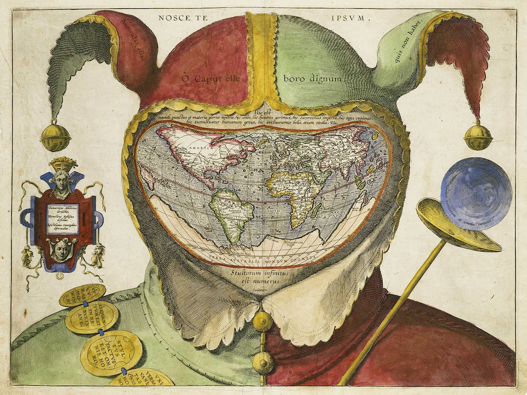 Ancient Fool's Cap World Map Poster Reproduction - Etsy UK