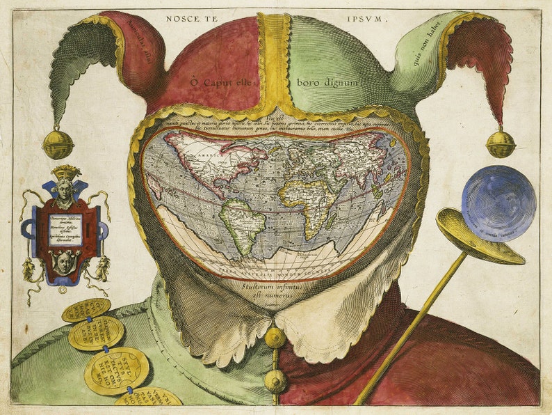 Ancient Fool's Cap World Map Poster Reproduction - Etsy
