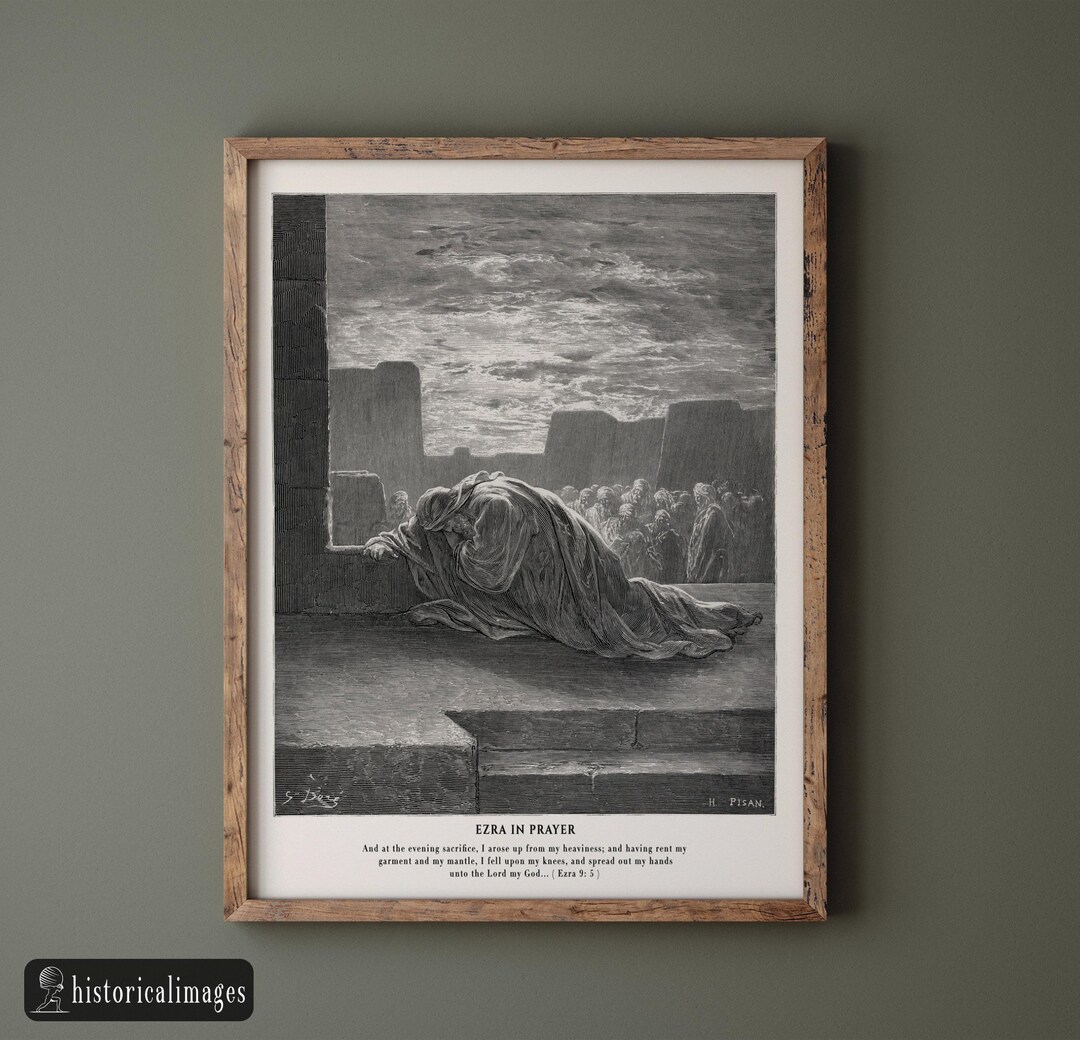 Gustave Dore the Bible Engraving Print Fine Art Reproduction. Ezra in ...