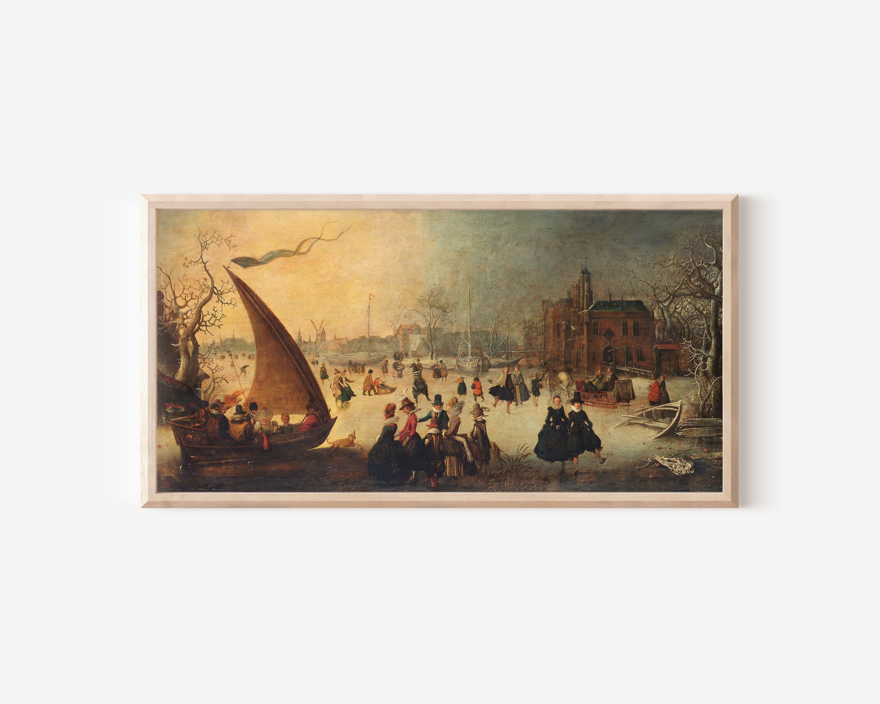 Adam Van Breen. Landscape With Frozen Canal Skaters and an - Etsy
