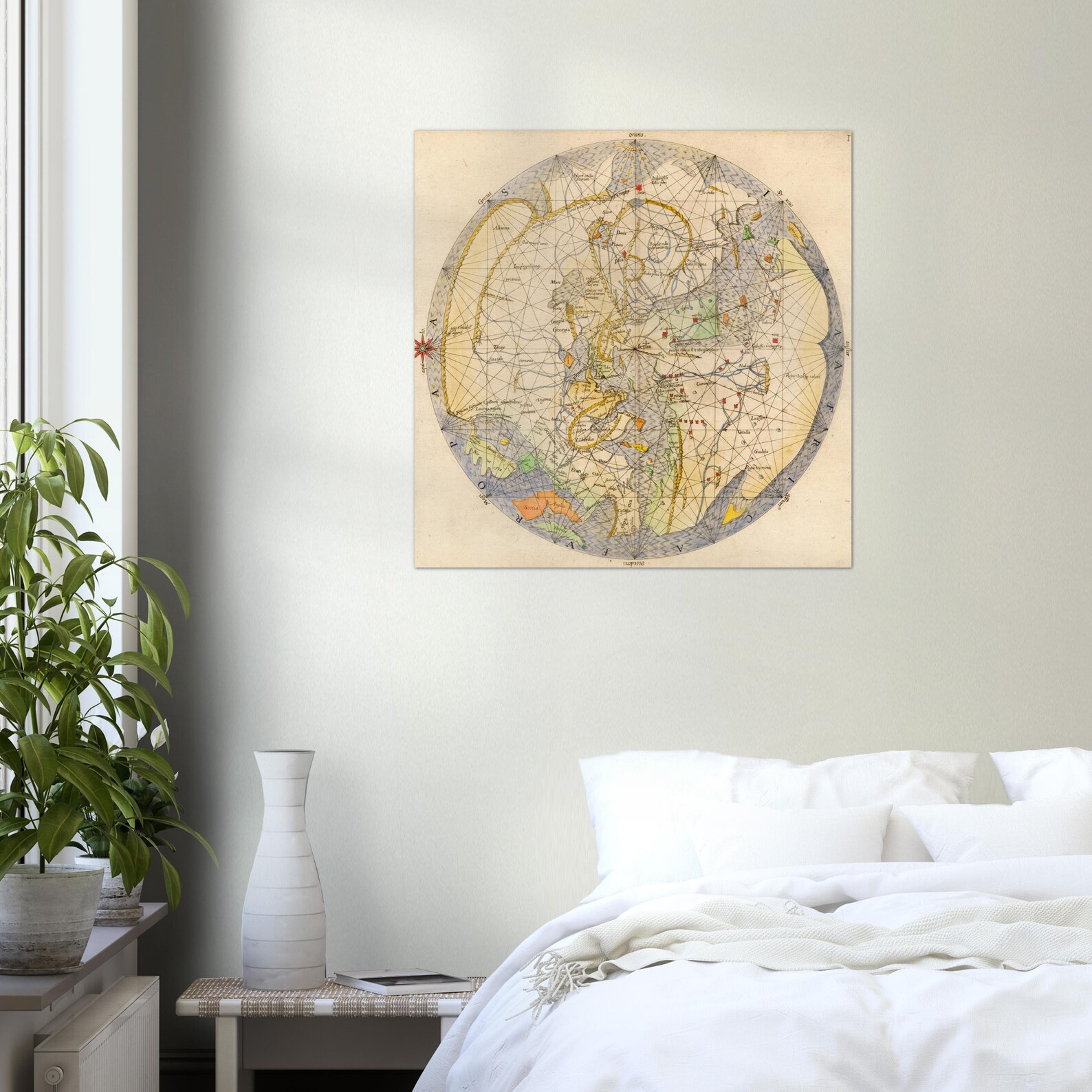 Portolan Map of the World by Pietro Vesconte 1611 Poster Reproduction ...
