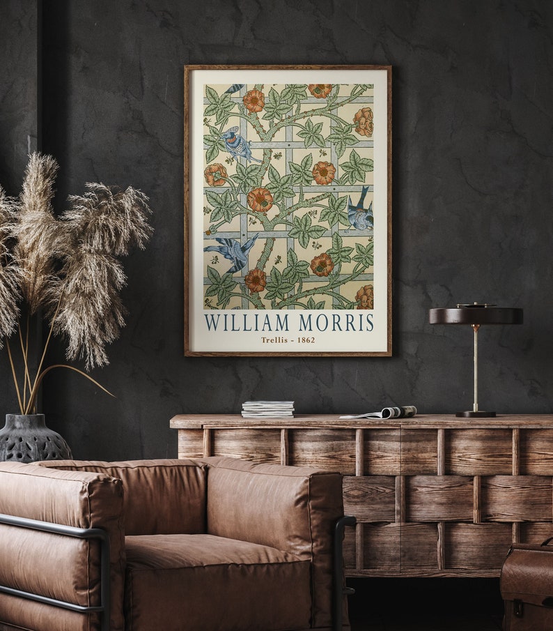 William Morris Trellis Vintage Wallpaper. Remastered Art Print of This ...