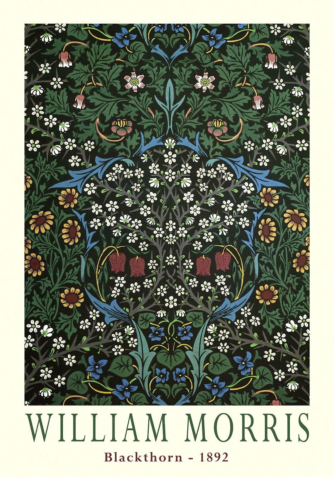 William Morris Blackthorn 1892. Vintage Remastered Wallpaper. Fine Art ...