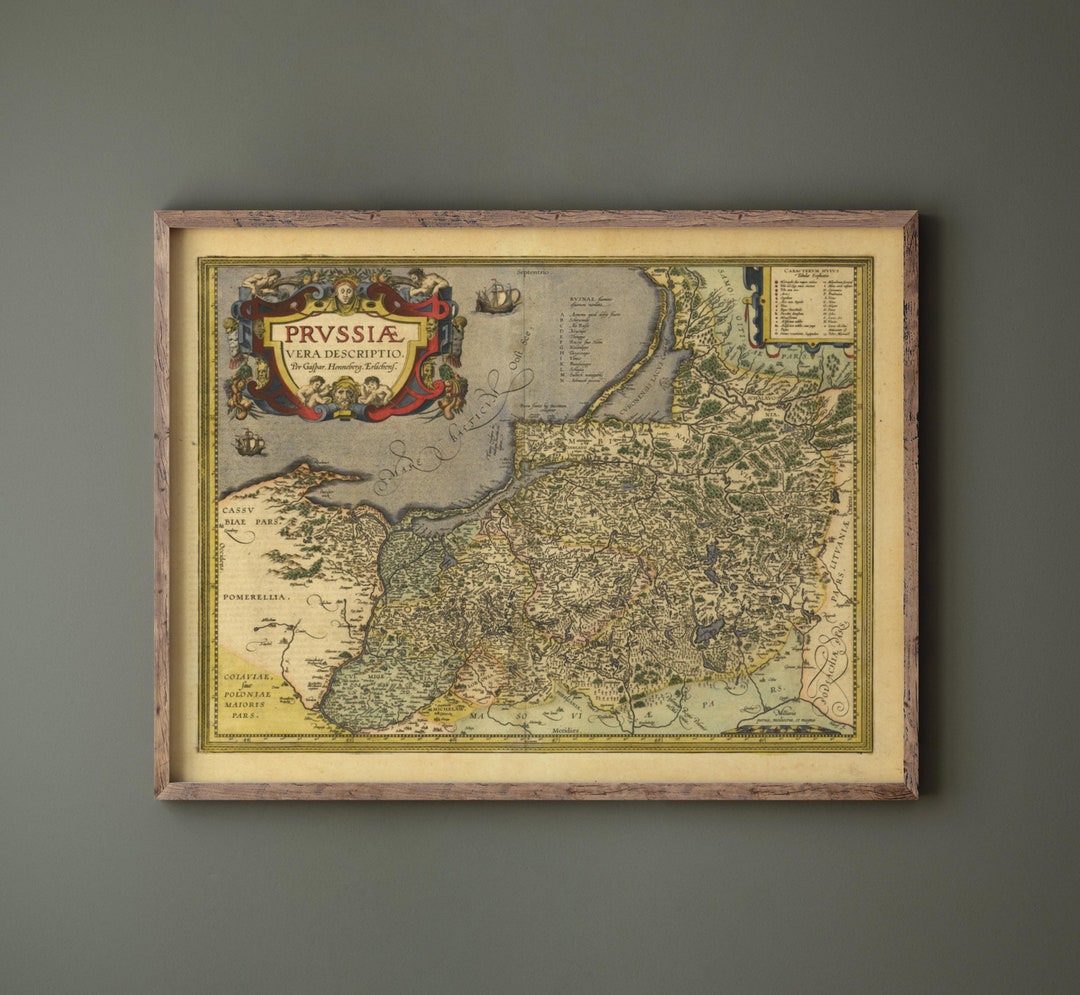 Ancient Map of Prussia. Historic Vintage Map of 1570. Fine Art Print ...