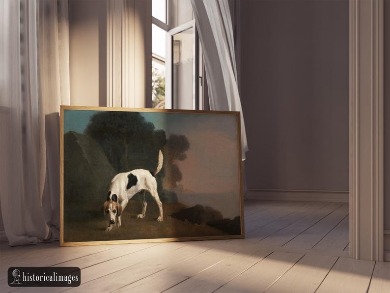 Foxhound dog painting by George Stubbs 1760 . Fine art print. Wall art ...