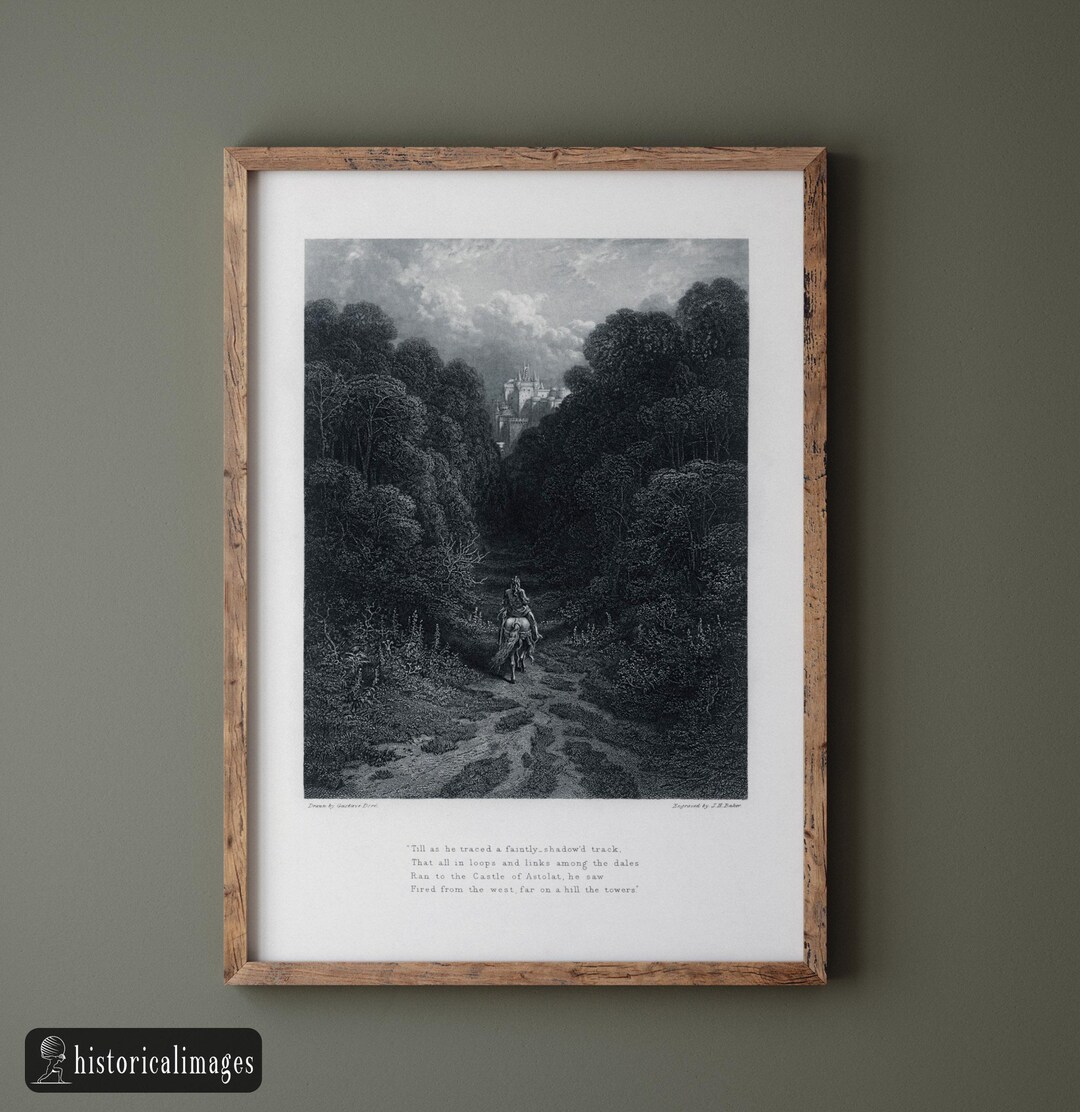 Gustave Dore Illustration of King Arthur Legend .lancelot Approaching ...