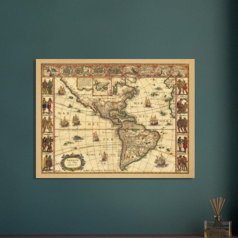 Old Map of America. Ancient Illustrated Cartography of the XVIII ...