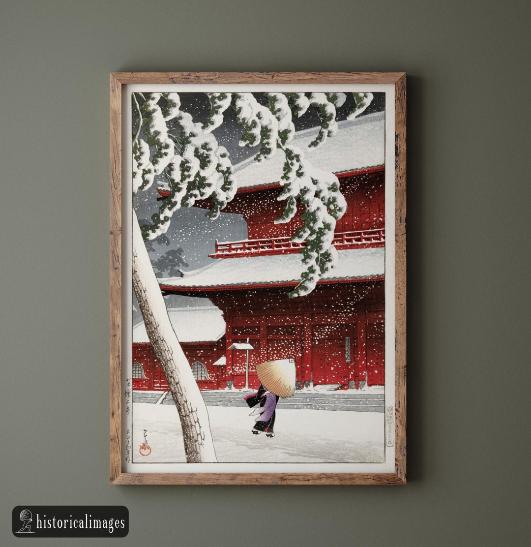 The Zojo Shrine in Shiba by Kawase Hasui Ukiyo-e Fine Art Print ...