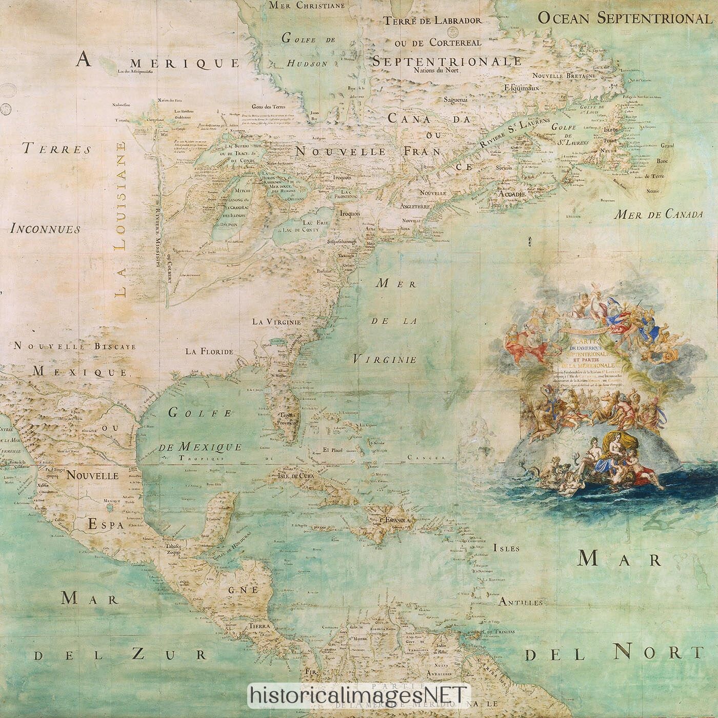 Ancient Map of North America Poster Reproduction of 1681. Fine Art ...