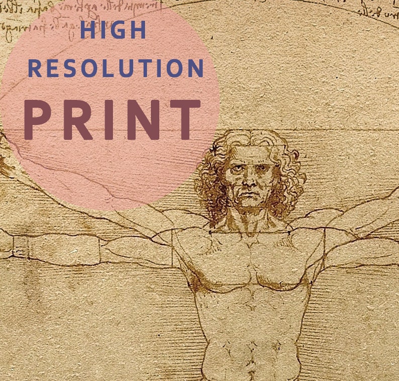 Leonardo Da Vinci Vitruvian Man Drawing Fine Art Print Reproduction ...
