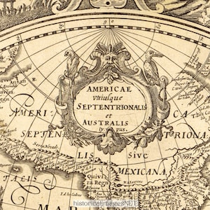 Ancient World Map Vintage Reproduction of the XVII Century. Fine Art ...