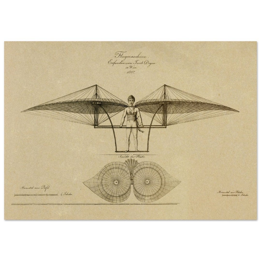 Flight Machine Invented by Jacob Degen in 1807 Also Called Degen ...