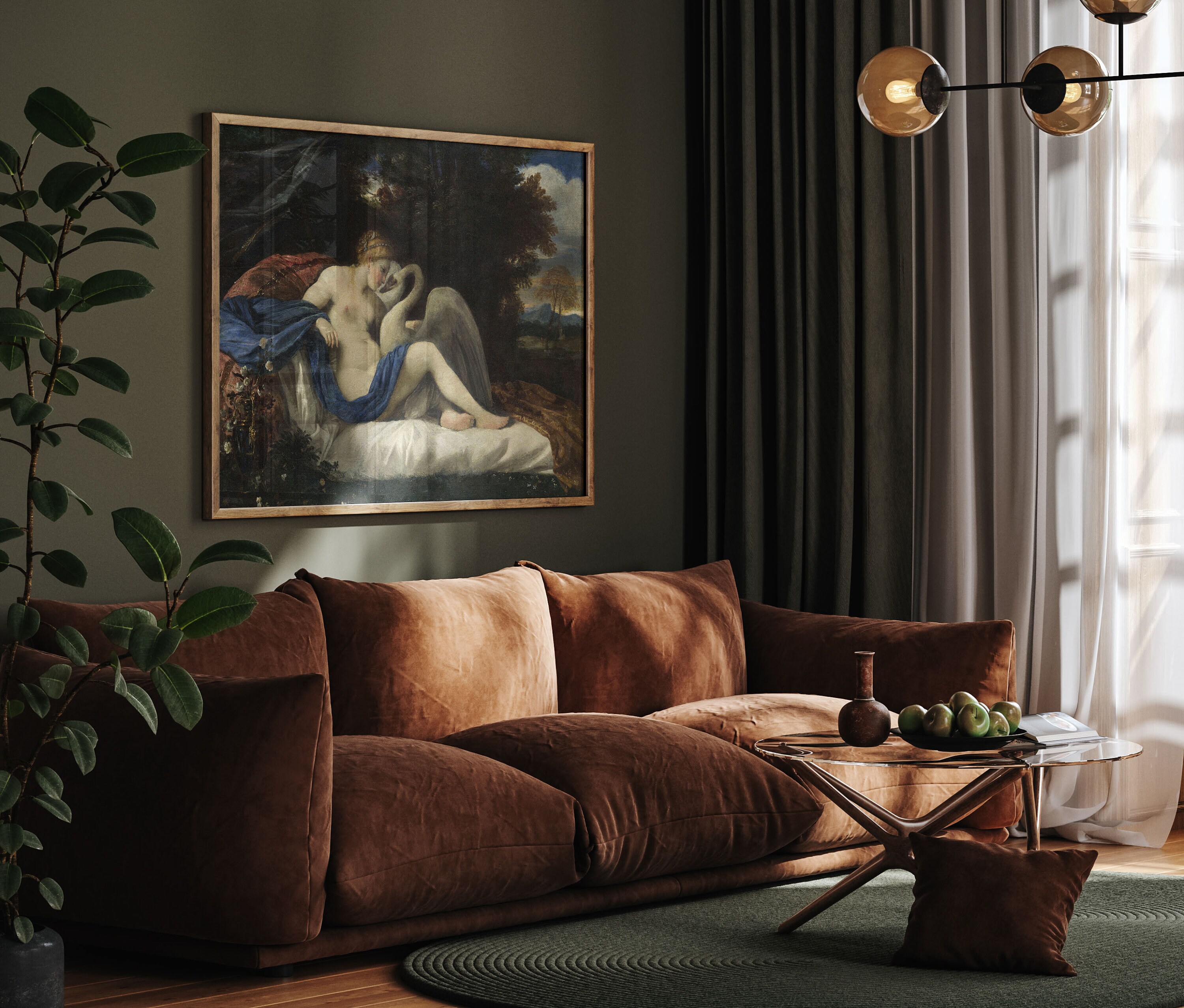 Leda and the Swan by Pier Francesco Mola. Fine Art Print of Antique Painting. Greek Mythology - Etsy