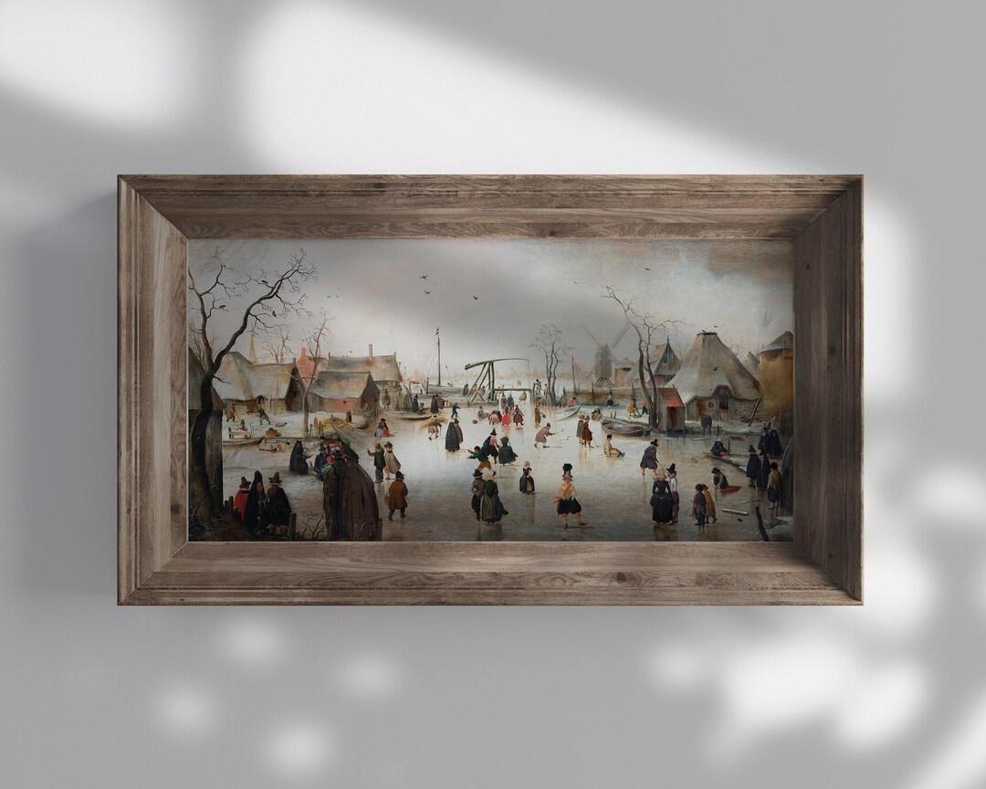 Hendrick Avercamp Ice Skating in a Village 1610 DIGITAL DOWNLOAD Printable Wall Art Remastered ...