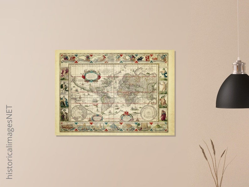 Ancient Old World Map 1638. A Beautifully Illustrated Antique Map ...
