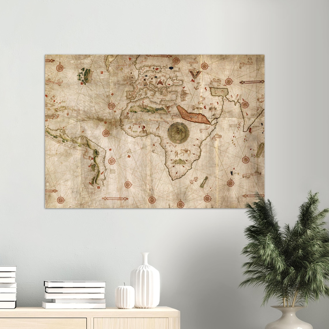 Nautical Planisphere World Map Poster Reproduction by Nicolaus De ...