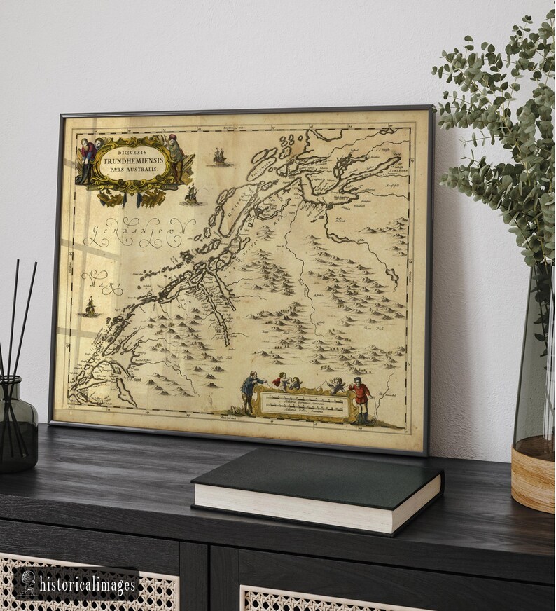 Ancient Map of Norway Published in the XVII Century. Fine Art Print ...