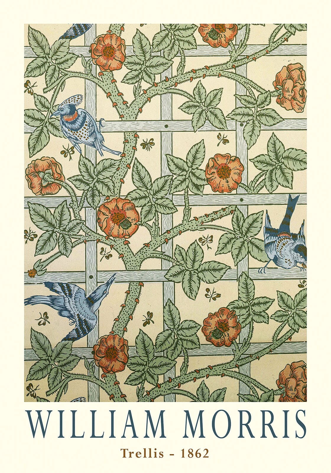 William Morris Trellis Vintage Wallpaper. Remastered Art Print of This ...