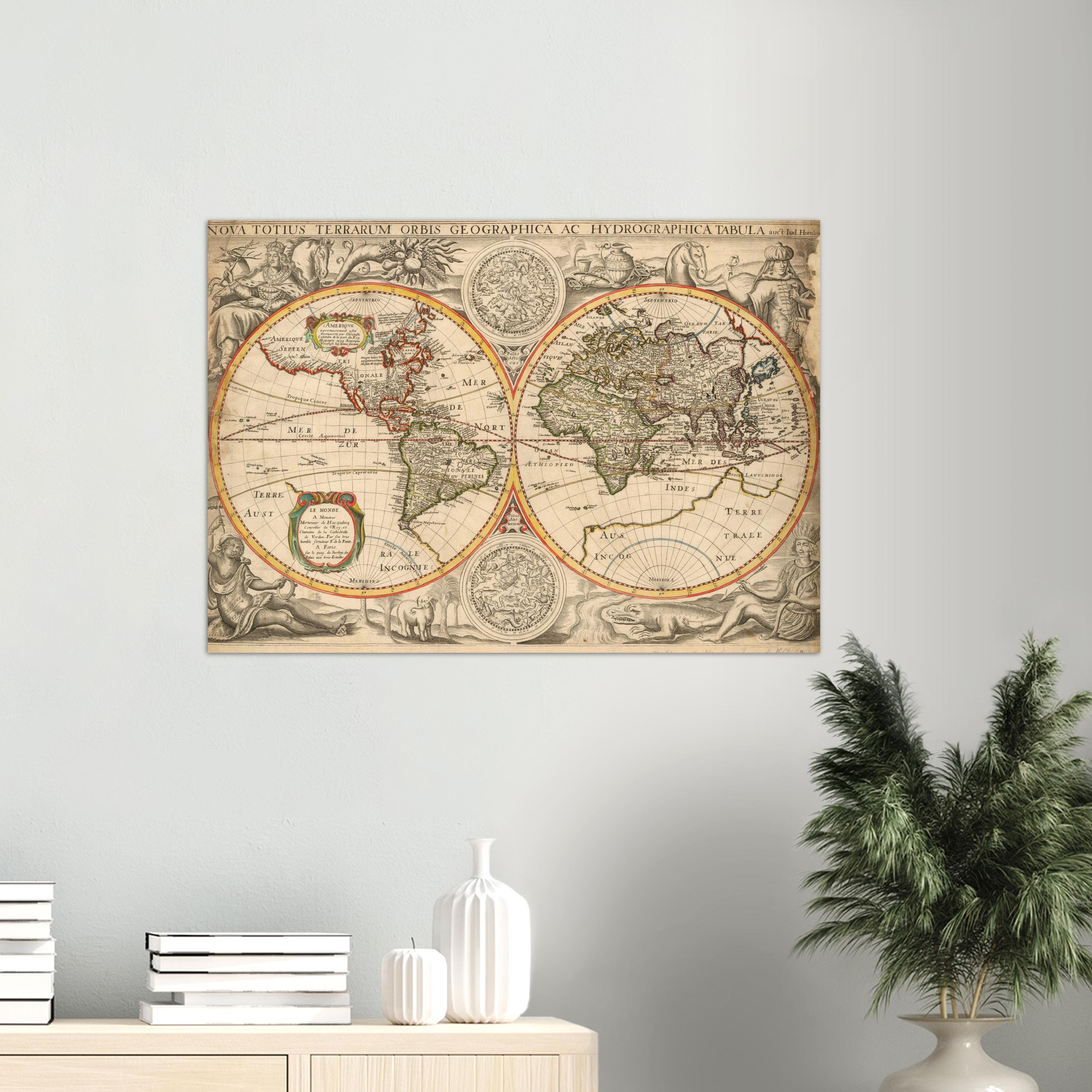 Ancient World Map Poster Reproduction by Jodocus Hondius - Etsy