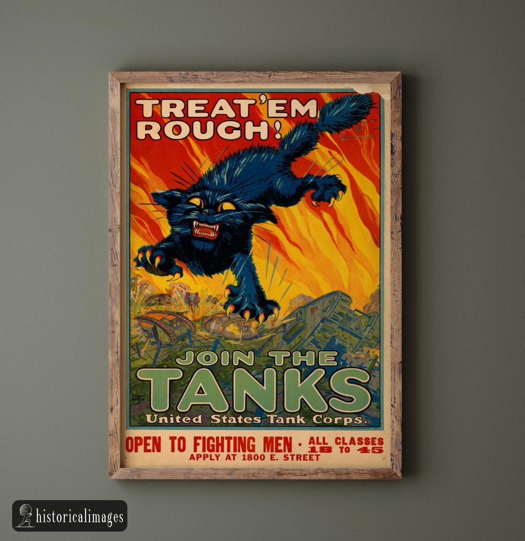 Treat 'em Rough - Join the Tanks United States Tank Corps WW1 Vintage ...