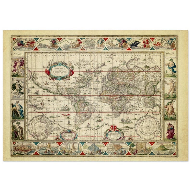 Ancient Old World Map 1638. A Beautifully Illustrated Antique Map ...