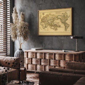 Ancient Map of the World Poster Reproduction. Vintage Old World Map ...