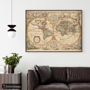 Ancient World Map Poster Reproduction by Jodocus Hondius - Etsy