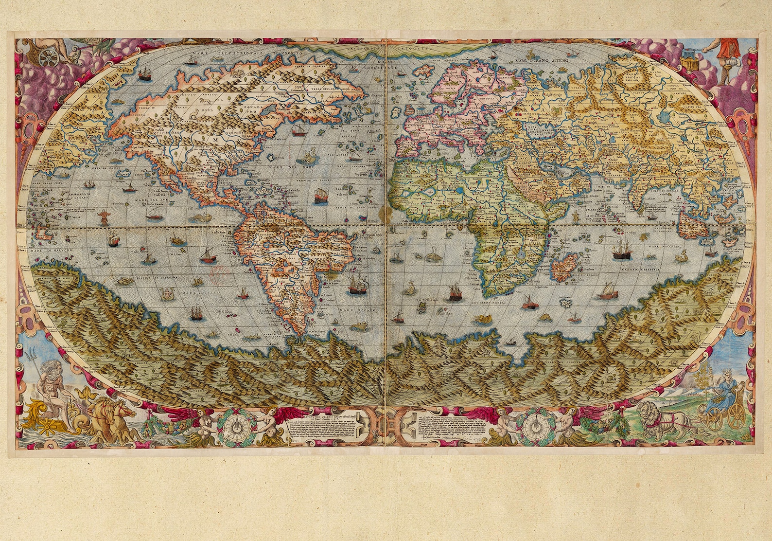 Ancient World Map Poster Reproduction by Andrea Bertelli 1593 - Etsy