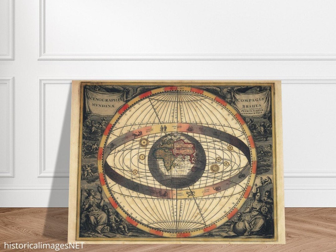 Vintage Planet Earth World Map. Antique Retro Universe Illustration ...