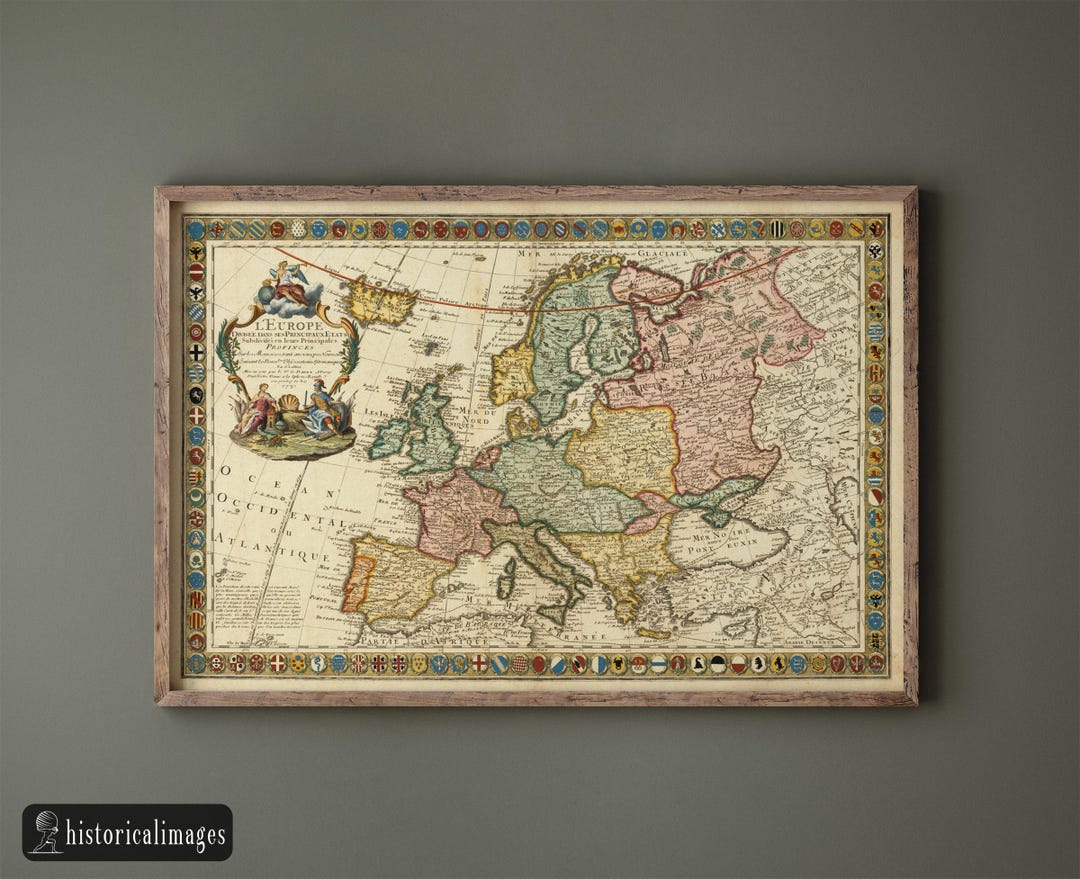Ancient Europe Map of the XVIII Century. Fine Art Print Repro. - Etsy