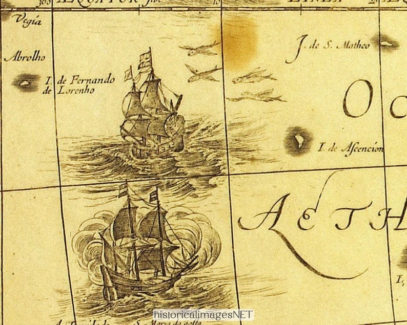 Africa Ancient Vintage Map Print Reproduction. African Continent ...