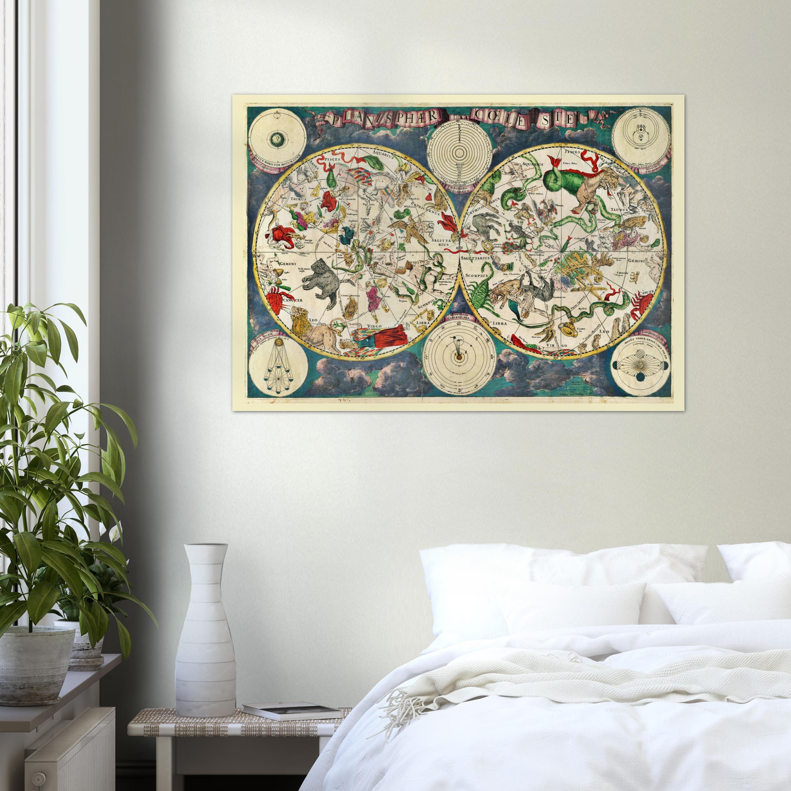 Old Celestial Zodiac Map Planisphæri Coeleste De Wit, by Frederik De ...