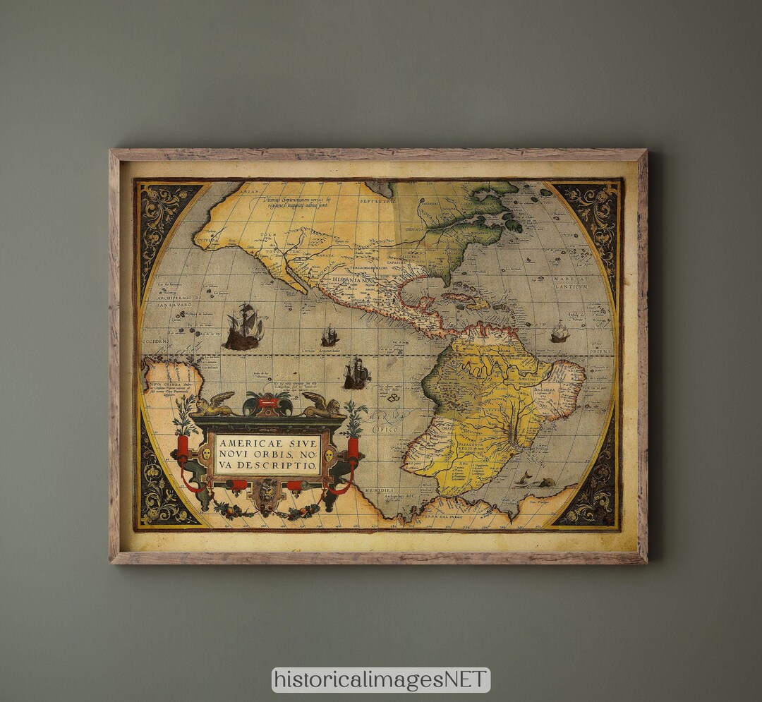 America Ancient Map. Print of a Vintage American Map of 1579 ...