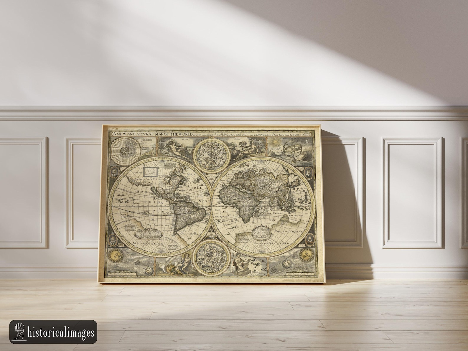 1626 Old World Map Print, John Speed Double Hemisphere Cartography - Etsy