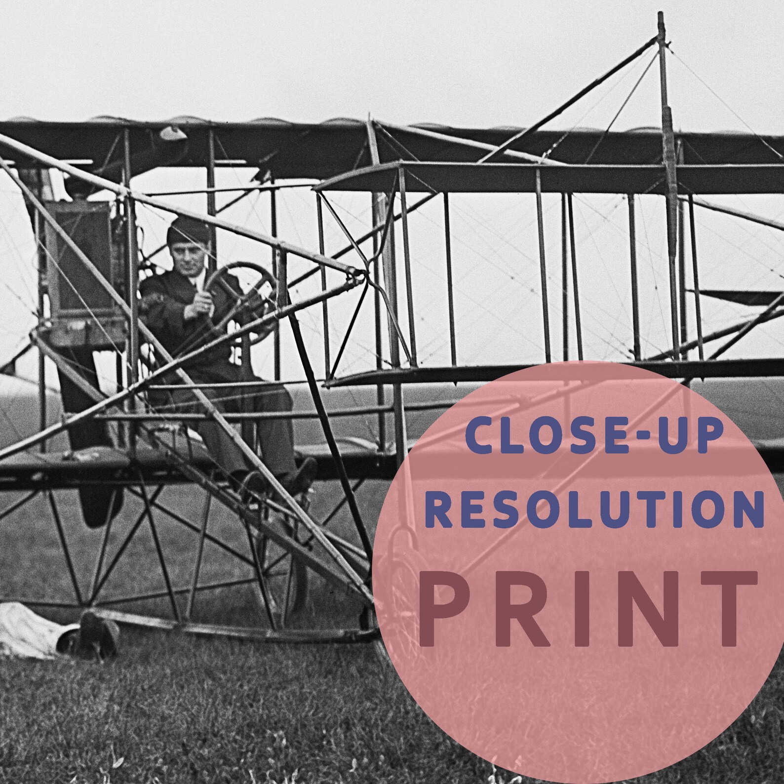 Geo. S. Russell Vintage Airplane Black and White Photograph ...