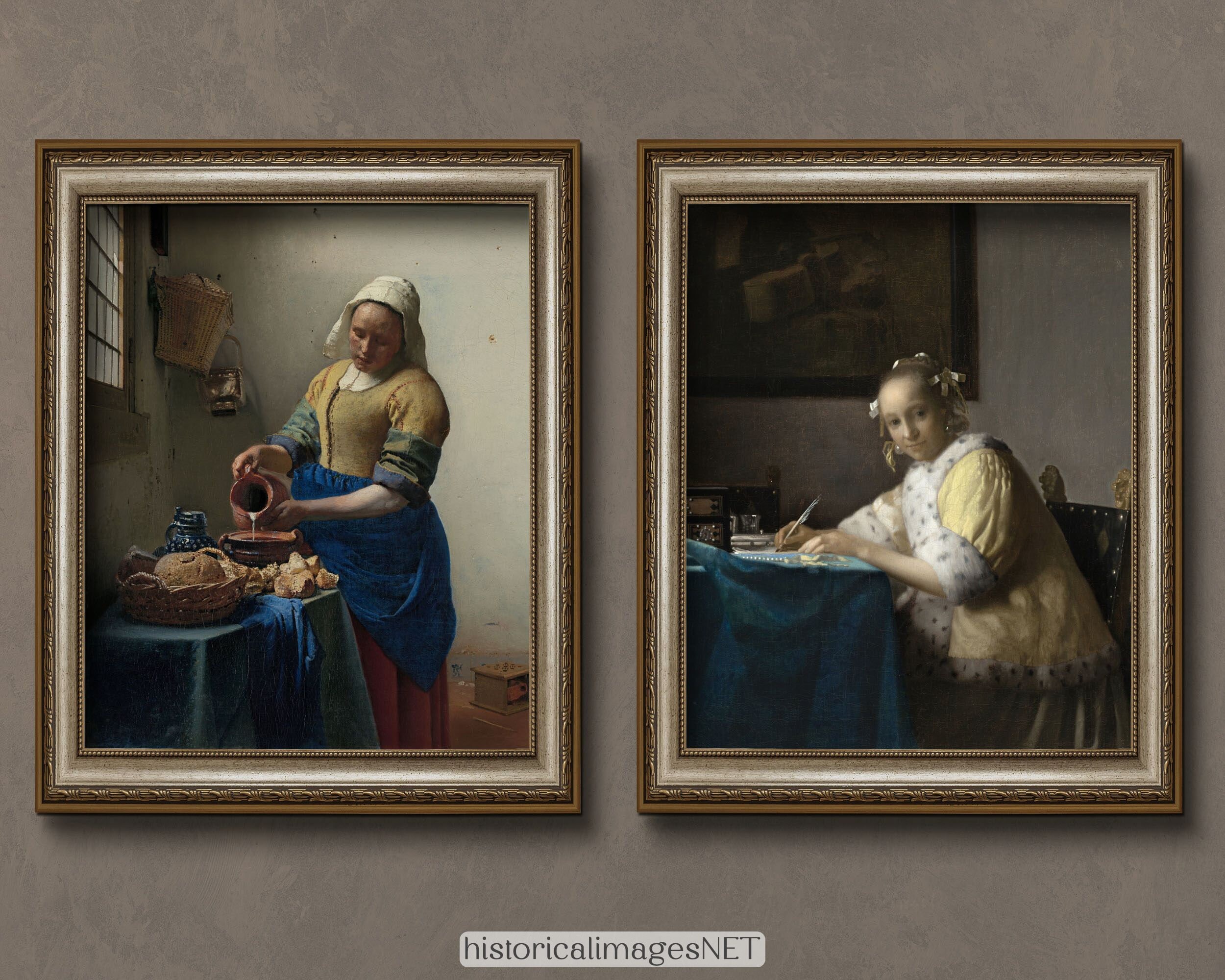 Johannes Vermeer Set of 6 Vintage Paintings DIGITAL DOWNLOADS. Original ...