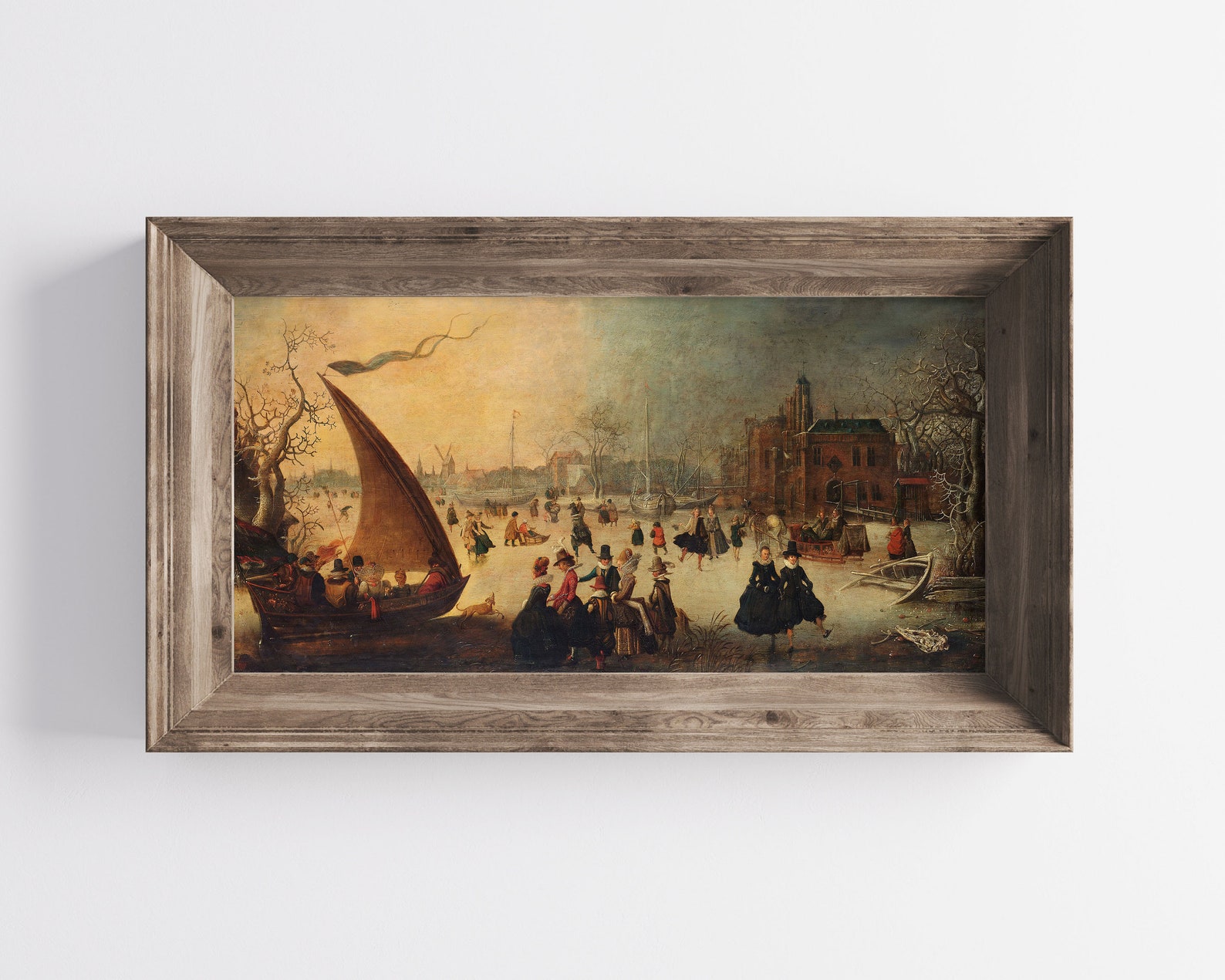 Adam Van Breen. Landscape With Frozen Canal Skaters and an - Etsy