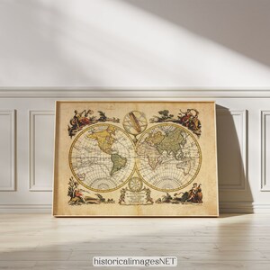 Ancient World Map Print. Vintage Reproduction of a Map of the World of ...