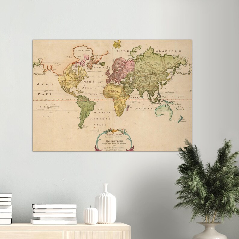 1783 Map of the World Showing the Distribution of Mammals - Etsy