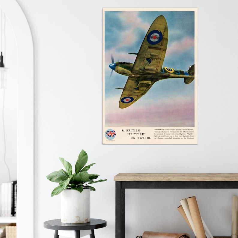 A British Spitfire on Patrol Propaganda II World War Vintage Fine ...
