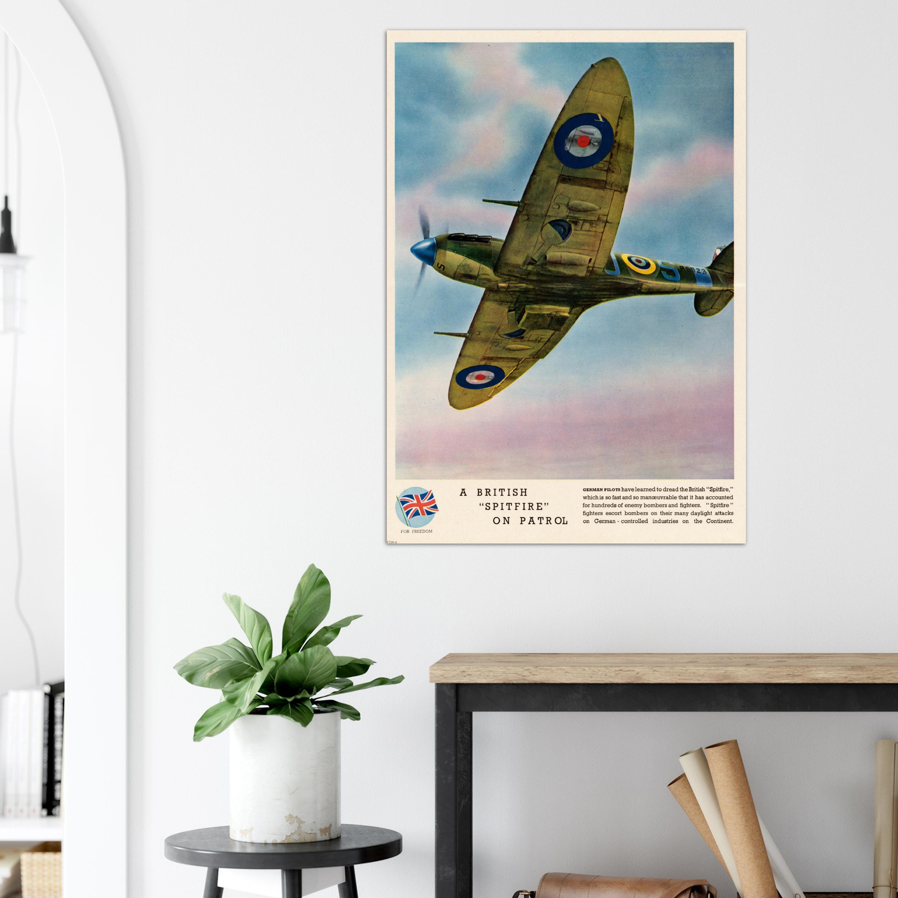 A British Spitfire on Patrol Propaganda II World War Vintage Fine ...