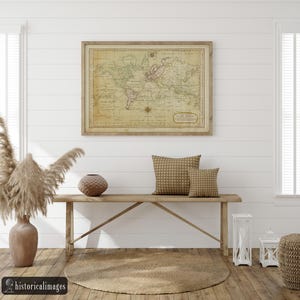 Ancient Vintage World Map Mercator's Projection by Samuel Dumm 1794 - Etsy