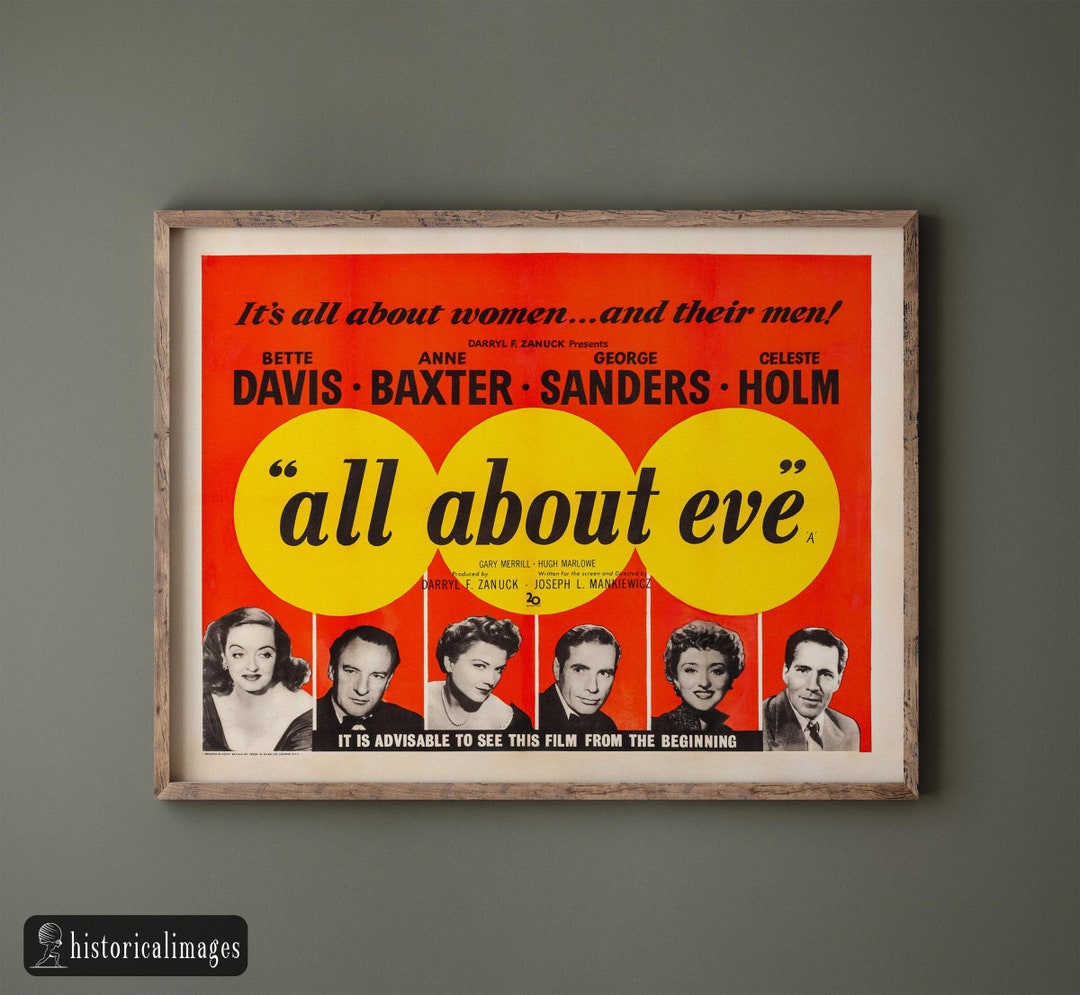 All About Eve Historic Movie Poster Reproduction. Vintage Prints of ...