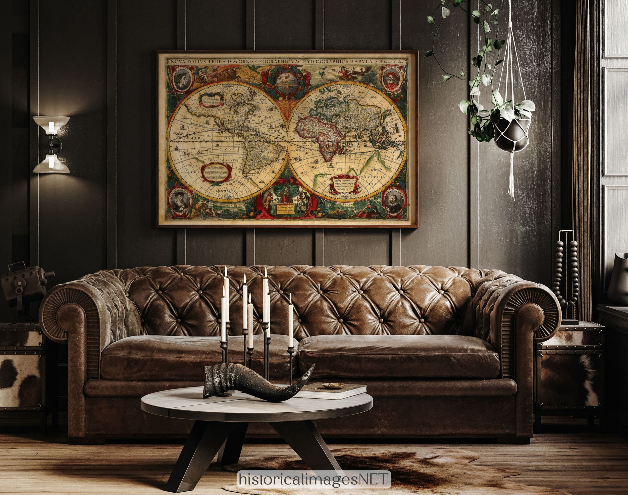 Old Wold Map Poster. Fine Art Reproduction Print From a World Map of ...